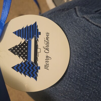 Blue Line Christmas Tree, Police Officer Christmas, Thin Blue Line PNG ...