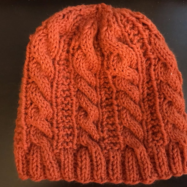 Gingerbread Hat Pattern (pdf) Cabled Hat Pattern - Etsy