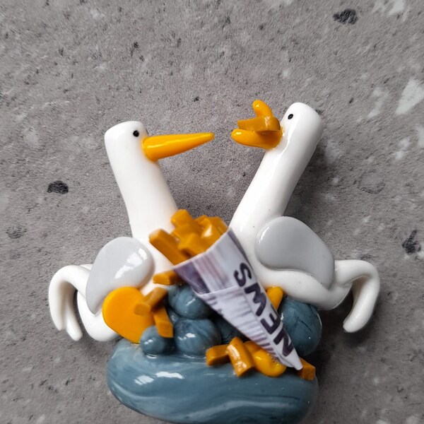 RAINY DAY GULL Handmade Clay Seagull in Red Wellies, Gift for Friends ...