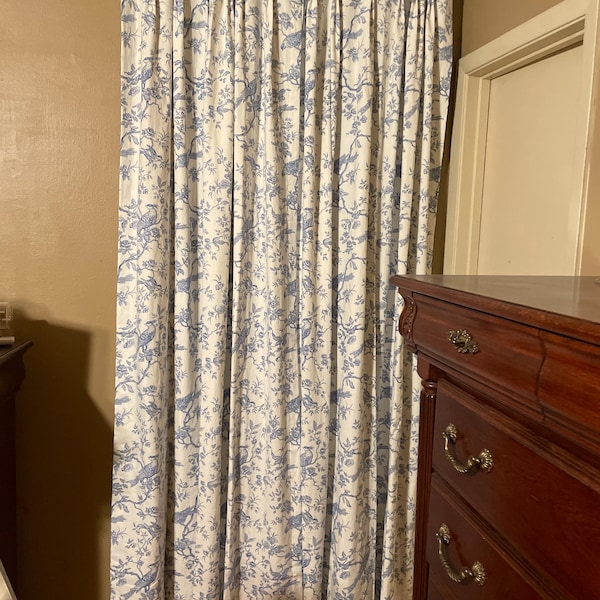 Elegant Damask Patterned Linen Curtains Ornate Baroque Floral Design ...
