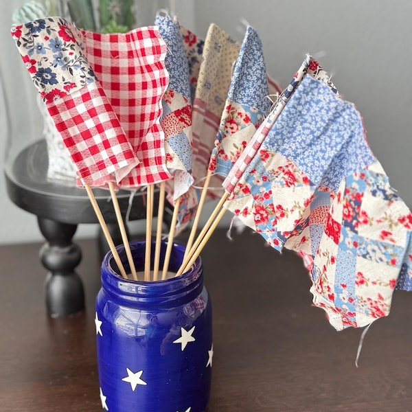 American Fabric Flag American Rag Flag Americana Ribbon Flag Wall ...