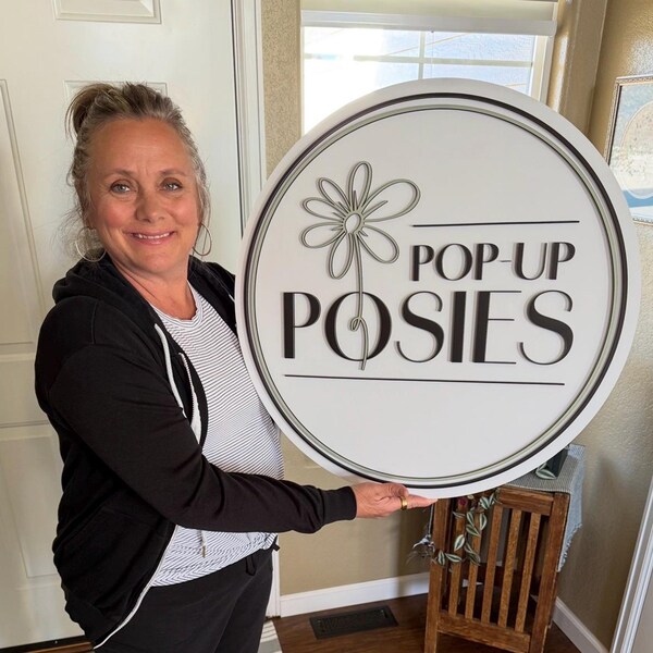 3D Round Logo Sign | Laser Cut MDF, PVC Interior Business Sign - Etsy