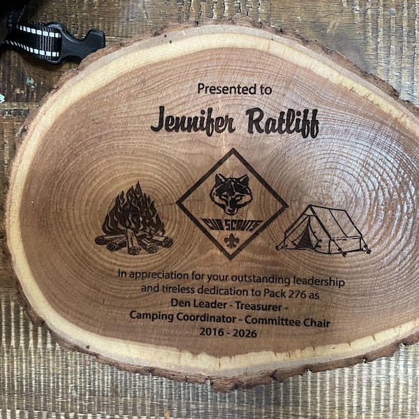 Appreciation Plaques, Camp Plaques, Den Leader Plaque, Council Event ...