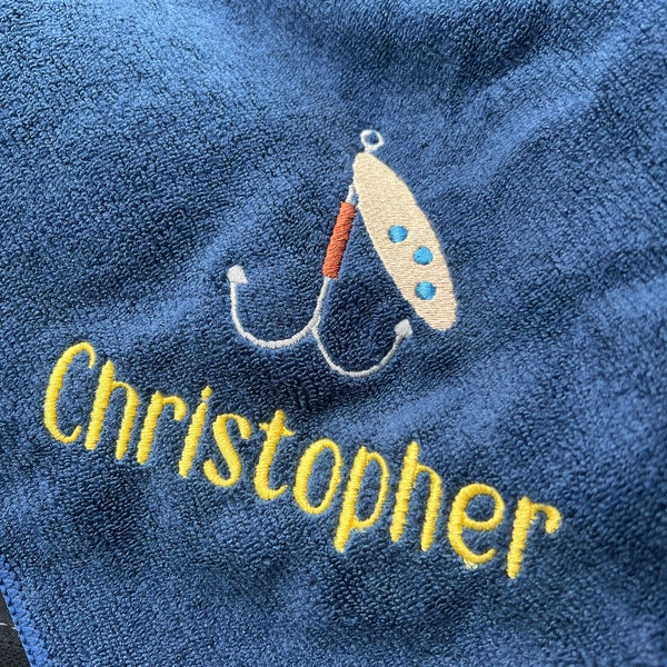 Personalized Fishing Towel/spinner Bait/custom Embroidered Fishing ...