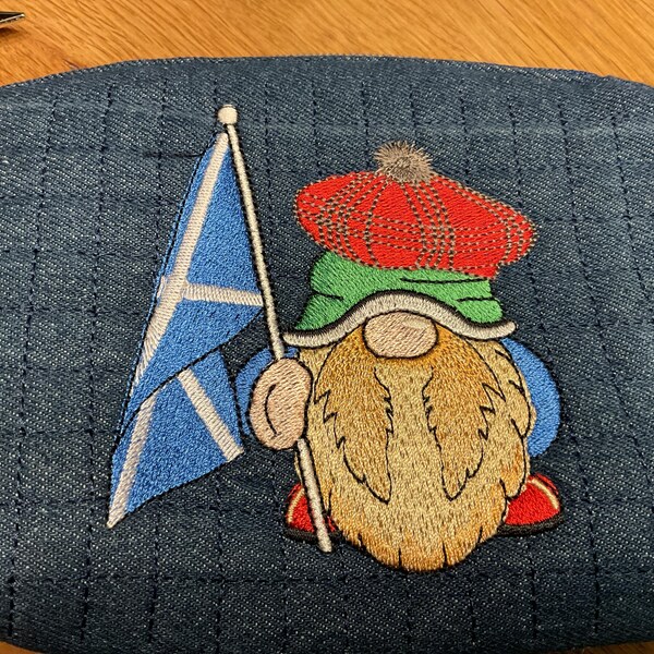 Scottish Gnome Embroidery Design, Scotland Embroidery, St Andrew's Day ...