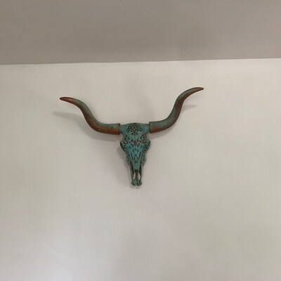 Faux Taxidermy Carved Texas Longhorn Skull Wall Mount Wall Decor ...