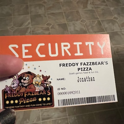 FNAF Security Badge Personalized Badge Security Breach Freddy Fazbear ...