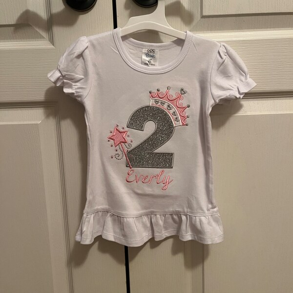 Princess Birthday Shirt, Princess Party, 1st 2nd 3rd 4th 5th 6th 7th 8th 9th Birthday, Glitter ...