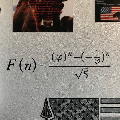 Fibonacci Formula nth Term Vinyl Bumper Sticker. Nerd Humor - Etsy