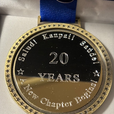 EXTRA LARGE 90mm GOLD Medal in a Velvet Case, Personalise With Engraved ...