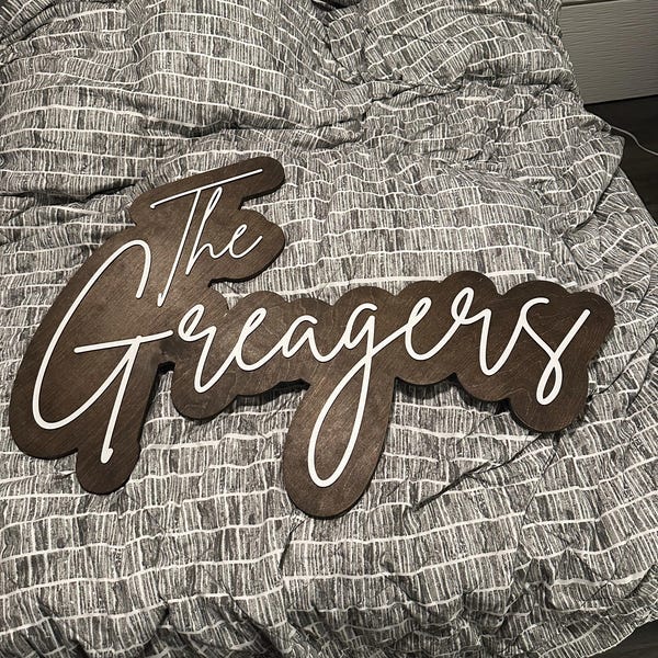 Large Last Name Sign, Cut Out Last Name Sign, Wedding Name Sign, Double ...