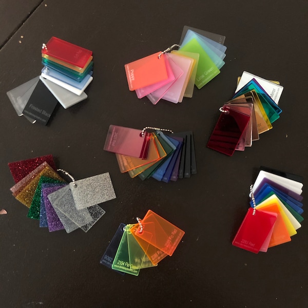 Acrylic Sample Kits - Translucent, Transparent, Mirror, Glitter, Frost ...