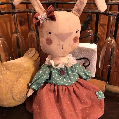 Renee Rabbit Epattern...primitive Country Craft Cloth Doll Digital ...