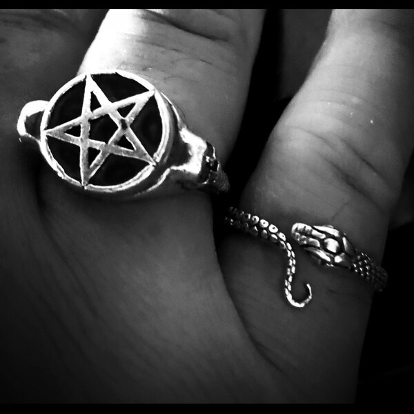 Ouroboros Ring Sterling Silver Snake Ring With Octopus Tentacle Ring ...