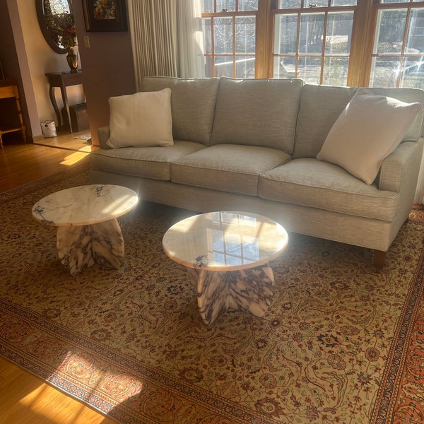 Calacatta Viola Set of 2-4-6 SQUARE Coasters, Italian Marble 100% ...