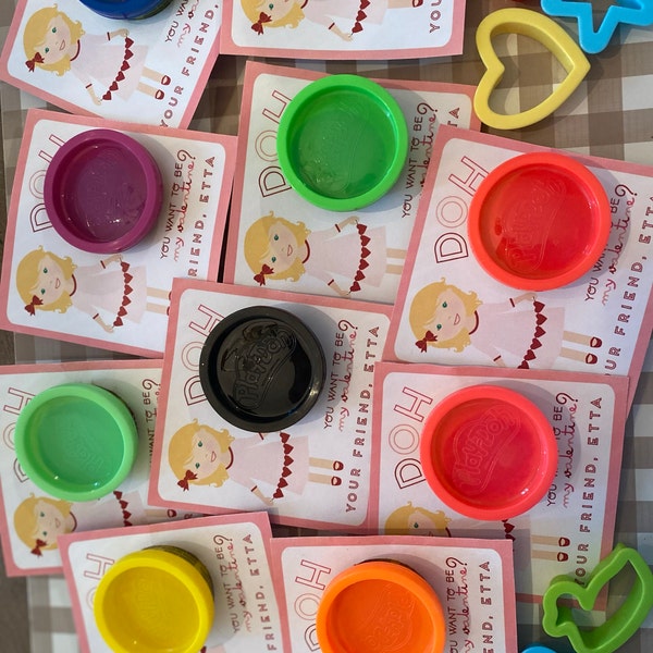 Printable Classroom Valentine Tags Valentines Day Play Dough Labels Doh ...