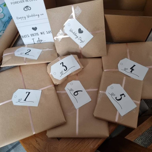 Wedding Advent Calendar: 12 Day Countdown Gift Tags- Distance Friend ...