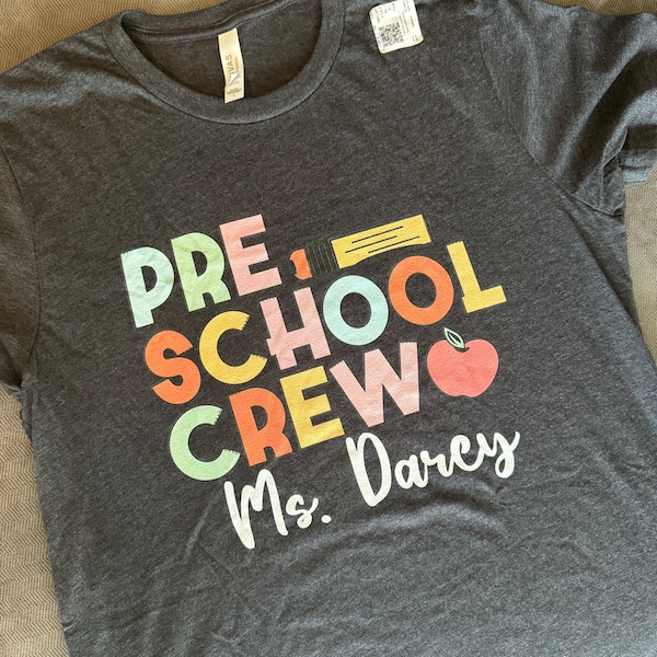 Personalized Preschool Crew Shirt Preschool Teacher Shirt Custom Name ...