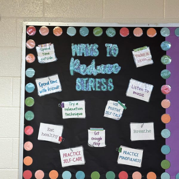 Stress Bulletin Board School Social Work or School Counseling Office ...