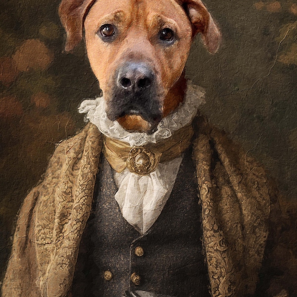 Queen Pet Portrait, Custom Digital Pet Art, Personalized Royal Pet ...