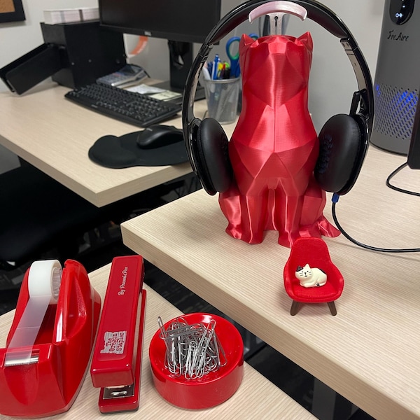 Cute Cat Headphone Stand - Cat Headset Holder - Kawaii Desk Decor - Cat ...