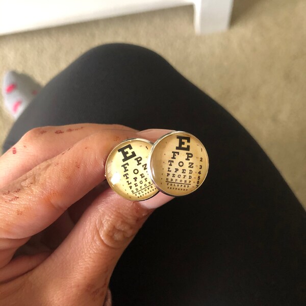 EYE CHART CUFFLINKS / Vision Testing Links / Gift for Ophthalmologist ...