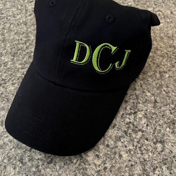 Monogram Hat, Custom Baseball Caps Unwashed Embroidered Initials, Chic ...