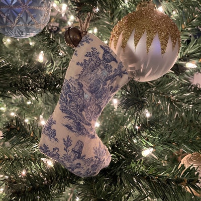 Lot 2: Red and Cream Toile Christmas Tree Ornaments - Etsy