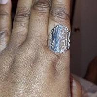 Monogram Initials Ring With CZ Stones Customize It With Your Initials ...