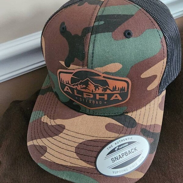 Custom Leather Patch Hats, Logo Hats, Laser Engraved Leather Patch ...