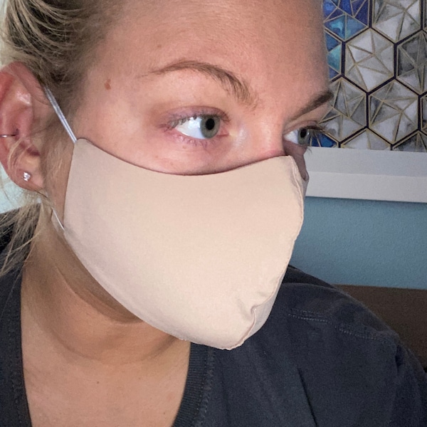 Neutral Cream Beige Tan Mauv Face Mask - Reusable, Washable, Fashion ...