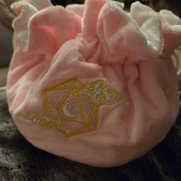 Starry Pink Multi Pocket Dice Bag. Transportable Dice Storage for TTRPG ...