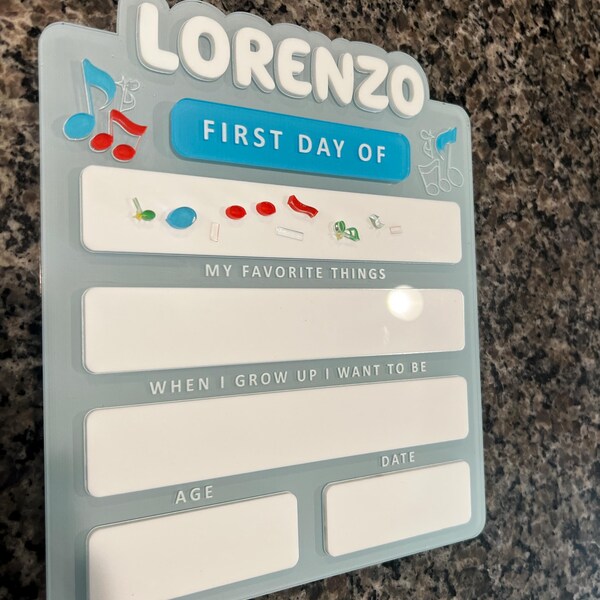 Personalized First Day of School Sign, Dry Erase First Day of School ...