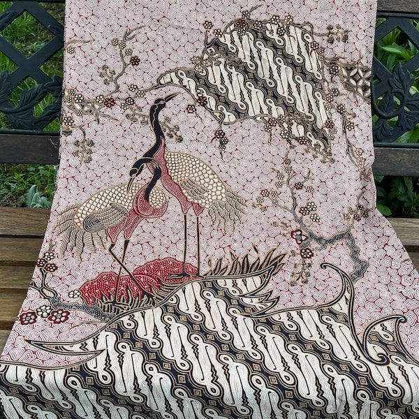 Bouquet Butterfly Hand Drawn Indonesian Batik Fabric Sarong Java ...