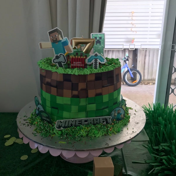 Minecraft Edible Icing Cake Wrap - Minecraft Cake Theme - Etsy Australia