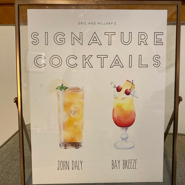 Printable Signature Cocktails Sign | Editable Signature Cocktails ...