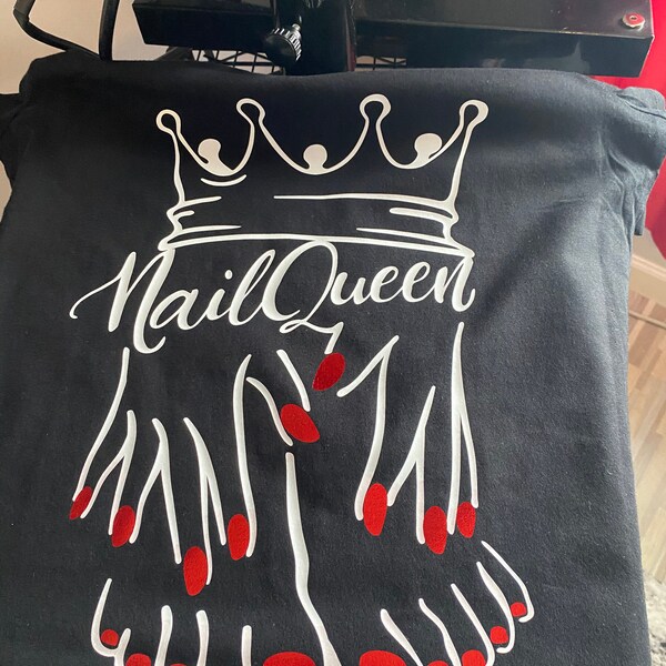 Nail Tech SVG, PNG, Female Hands With Manicure, Red Perfect Nails ...