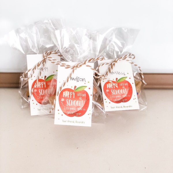 Editable Back to School Tag Happy First Day of School Gift Teacher ...