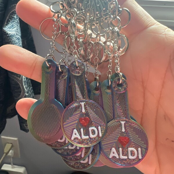 I Heart ALDI Quarter Cart Key Reusable Keychain Coin - Etsy