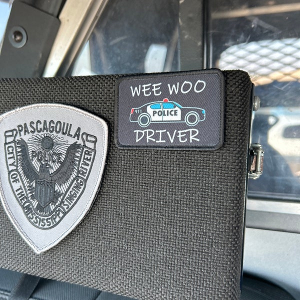 Wee Woo Driver Police Car Driver Funny 2"x3" Removable Morale Patch ...