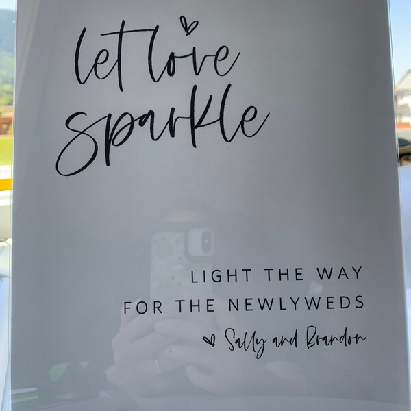 Let Love Sparkle Sign, Sparkler Send off Sign, Wedding Sparklers Sign ...