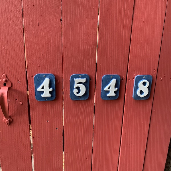 Mailbox Post Address Numbers. Weatherproof Glazed Tile With Colors of ...