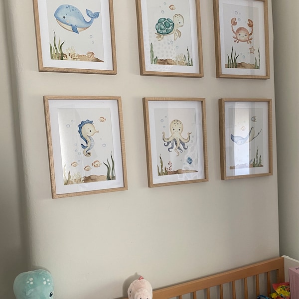 Under the Sea Nursery Prints, Nautical Ocean Animal Posters, Boy ...
