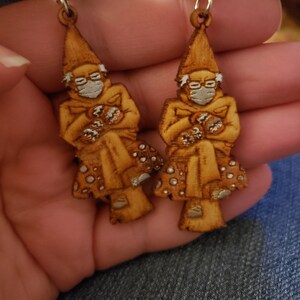 Grumpy Bernie Garden Gnome Earrings, Funny Earrings - Etsy