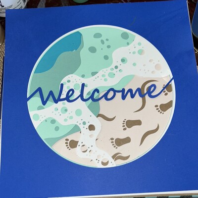 Welcome Sign Shadow Box, Welcome Sea Shadow Box, Beach House Signs for ...