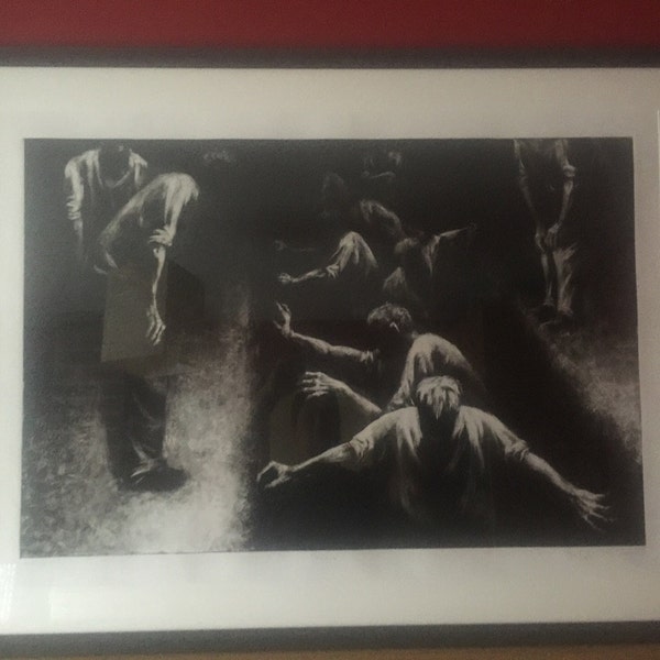 Macabre Haunting Figure Drawing, Falling No. 96 - Etsy