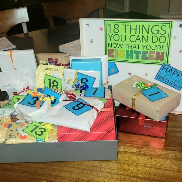 18th Birthday Gift Tag Printables, Things That You Can Do Now That You ...