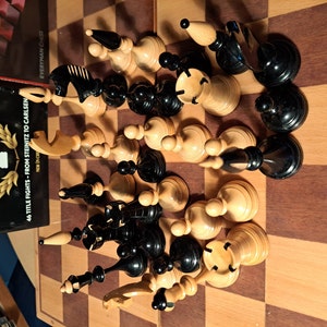 Vintage Swiss Made glass Eyed Chess Set With Marquetry Folding Chess ...