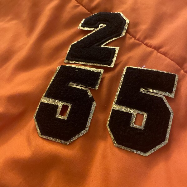 Chenille Number Patches for Clothing; 3 Inch Number Patches Trimmed in ...