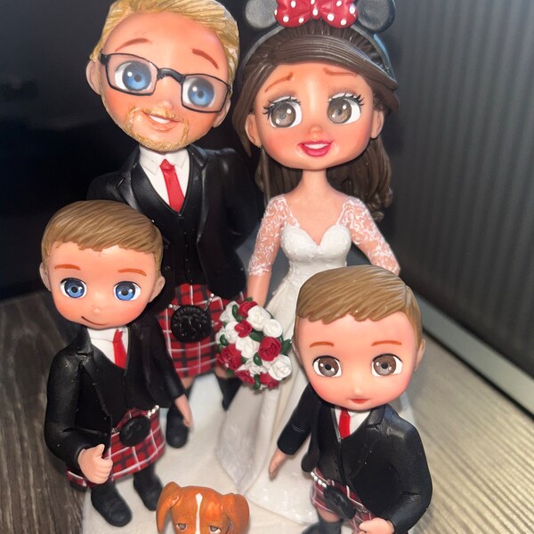 Wedding Cake Topper Bride and Groom With Boy, Wedding Cake Topper Bride ...